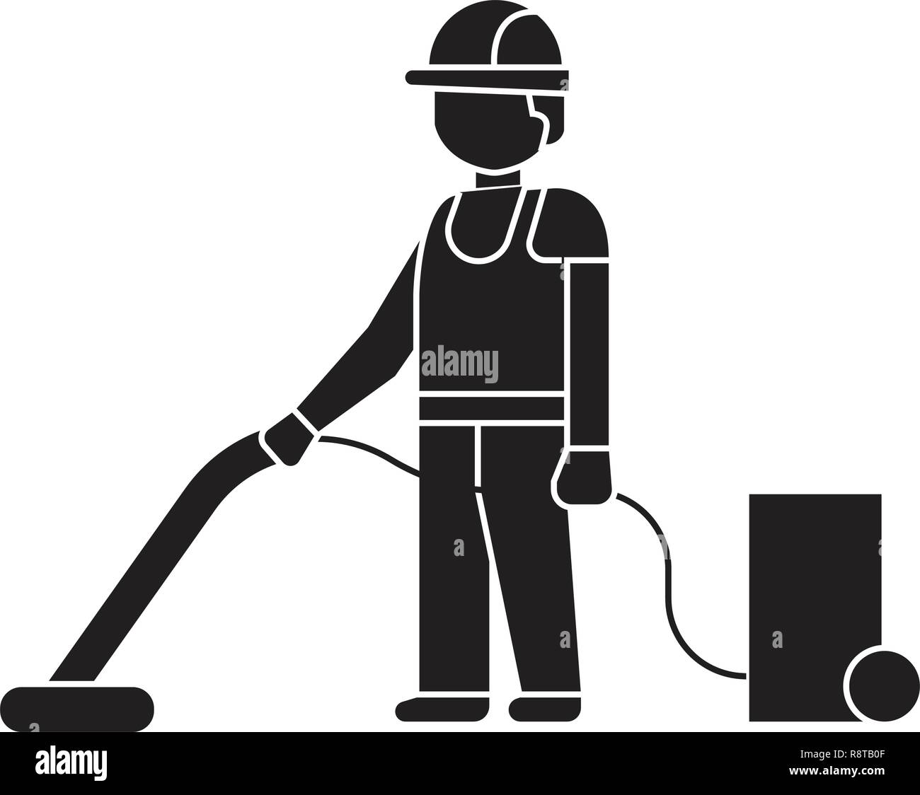 Vacuum Cleaning Black Vector Concept Icon Vacuum Cleaning Flat