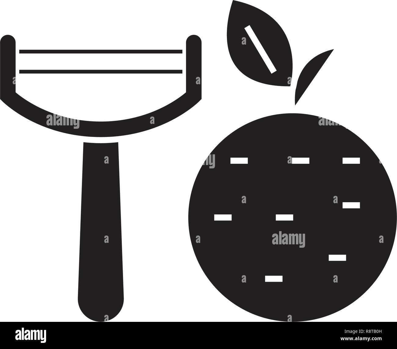 Vegetable peeler black vector concept icon. Vegetable peeler flat ...
