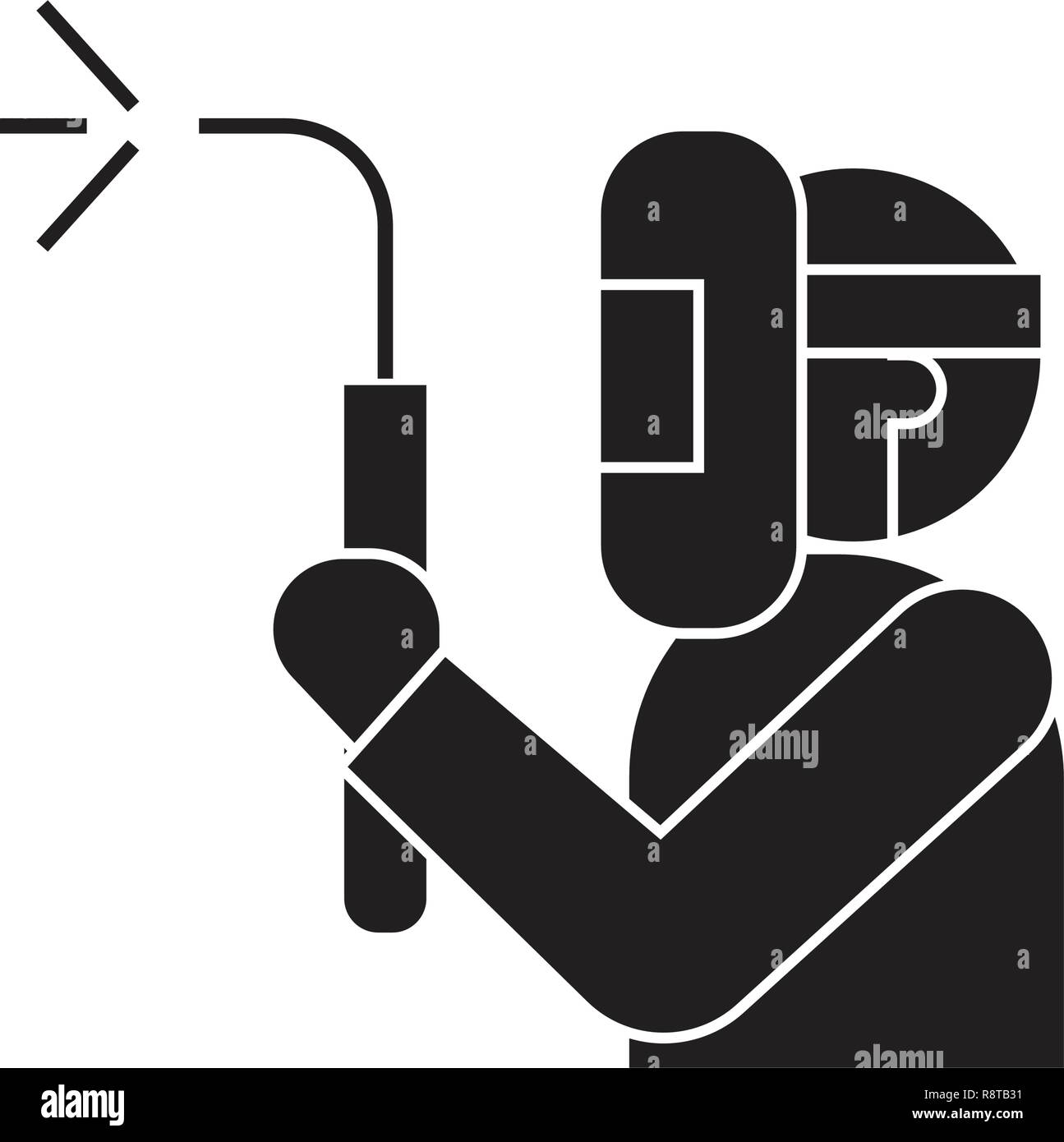 Welding service black vector concept icon. Welding service flat ...