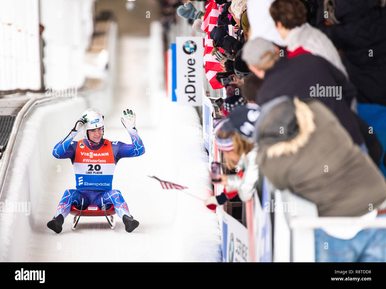 Tucker West of the United States during World Cup Luge event at Mt. Van ...