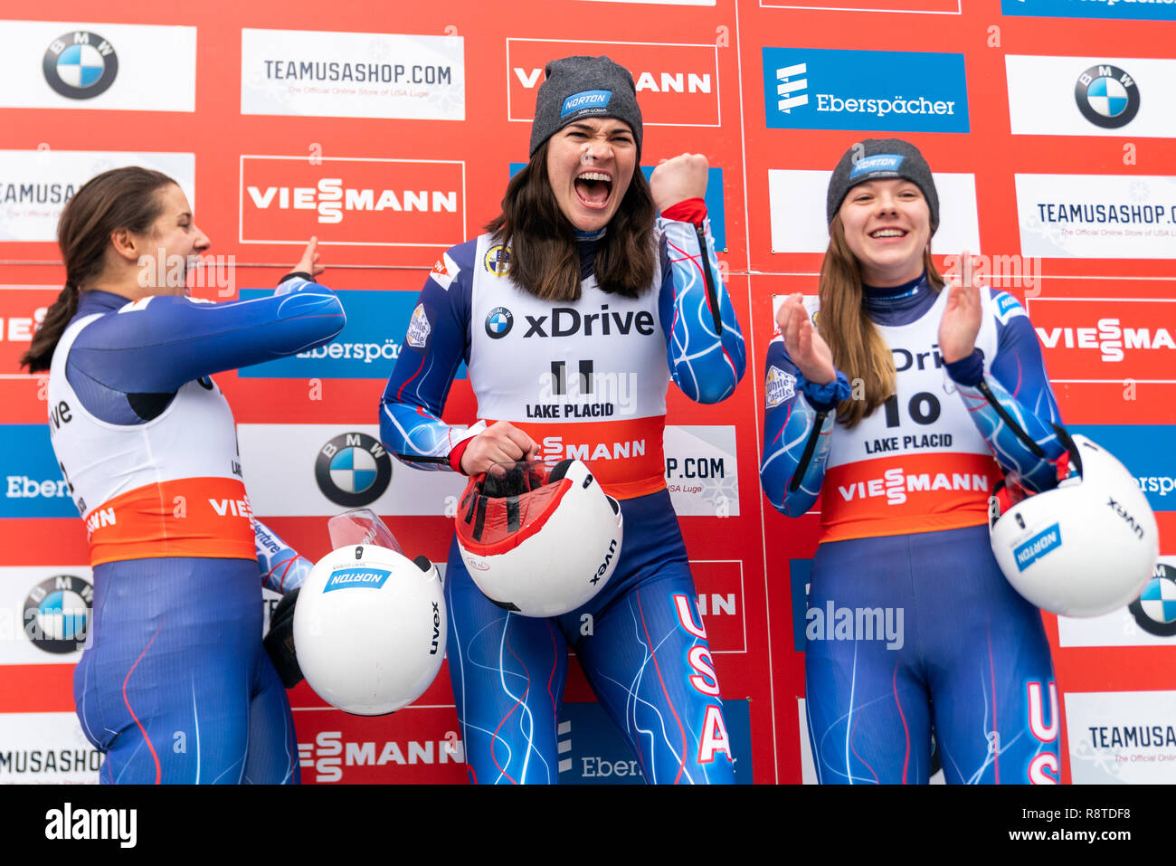 during the BMW Sprint World Cup Luge event at Mt. Van Hoevenberg on ...
