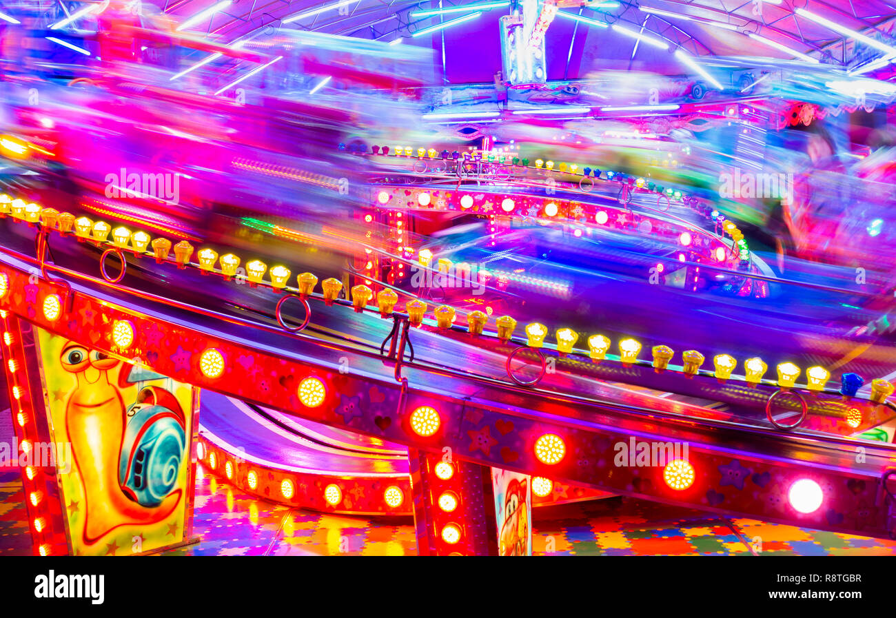 Funfair ride at night hi-res stock photography and images - Alamy