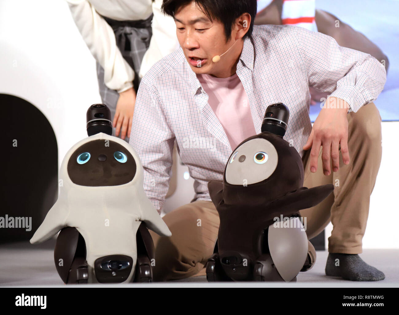 Tokyo, Japan. 18th Dec, 2018. Japan's robot venture Groove X displays doll sized communication ...