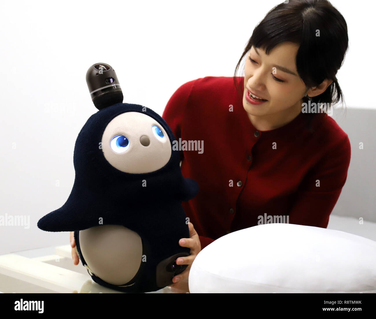 Tokyo, Japan. 18th Dec, 2018. Japan's robot venture Groove X displays a ...