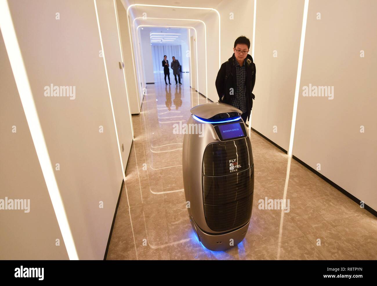Hangzhou, China's Zhejiang Province. 18th Dec, 2018. A robot is on the ...