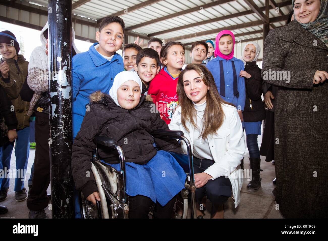 Al Balqa, Jordan. 17th Dec, 2018. Queen Rania during a visit to Wadi Al ...