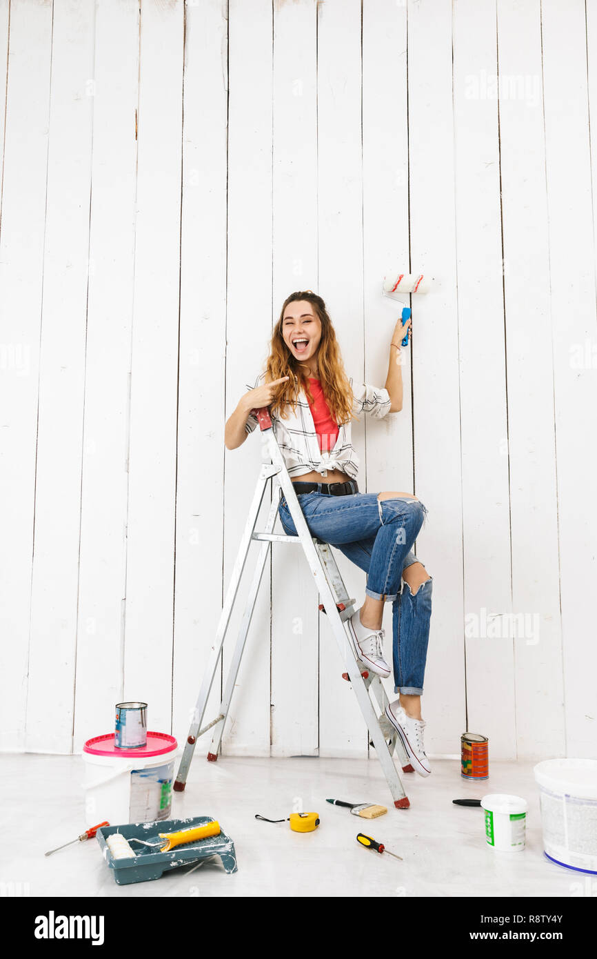Funny ladder people hi-res stock photography and images - Alamy