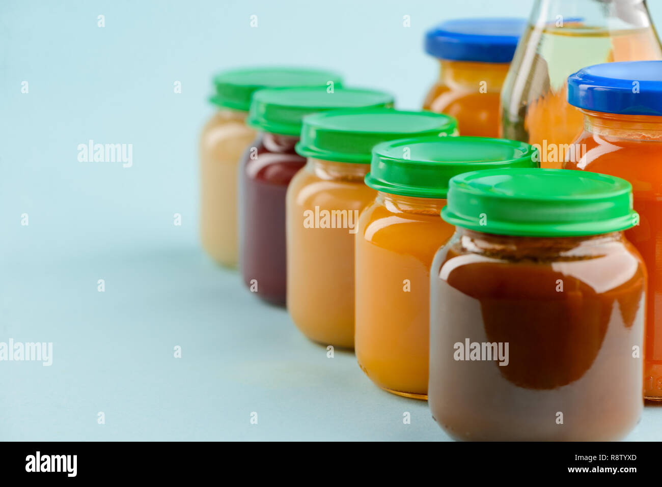 Assortment of baby food Stock Photo - Alamy