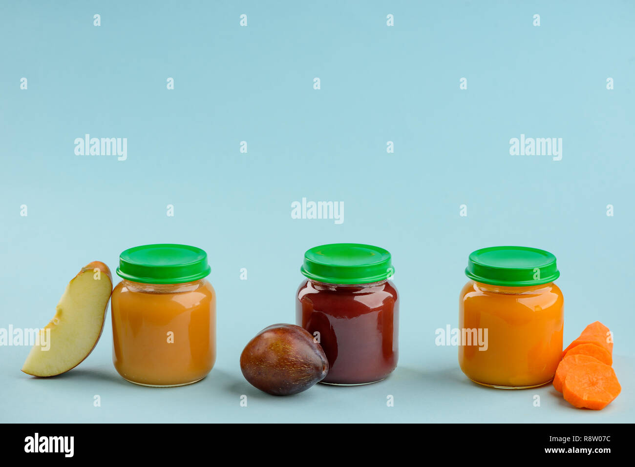 Jars of puree Stock Photo - Alamy