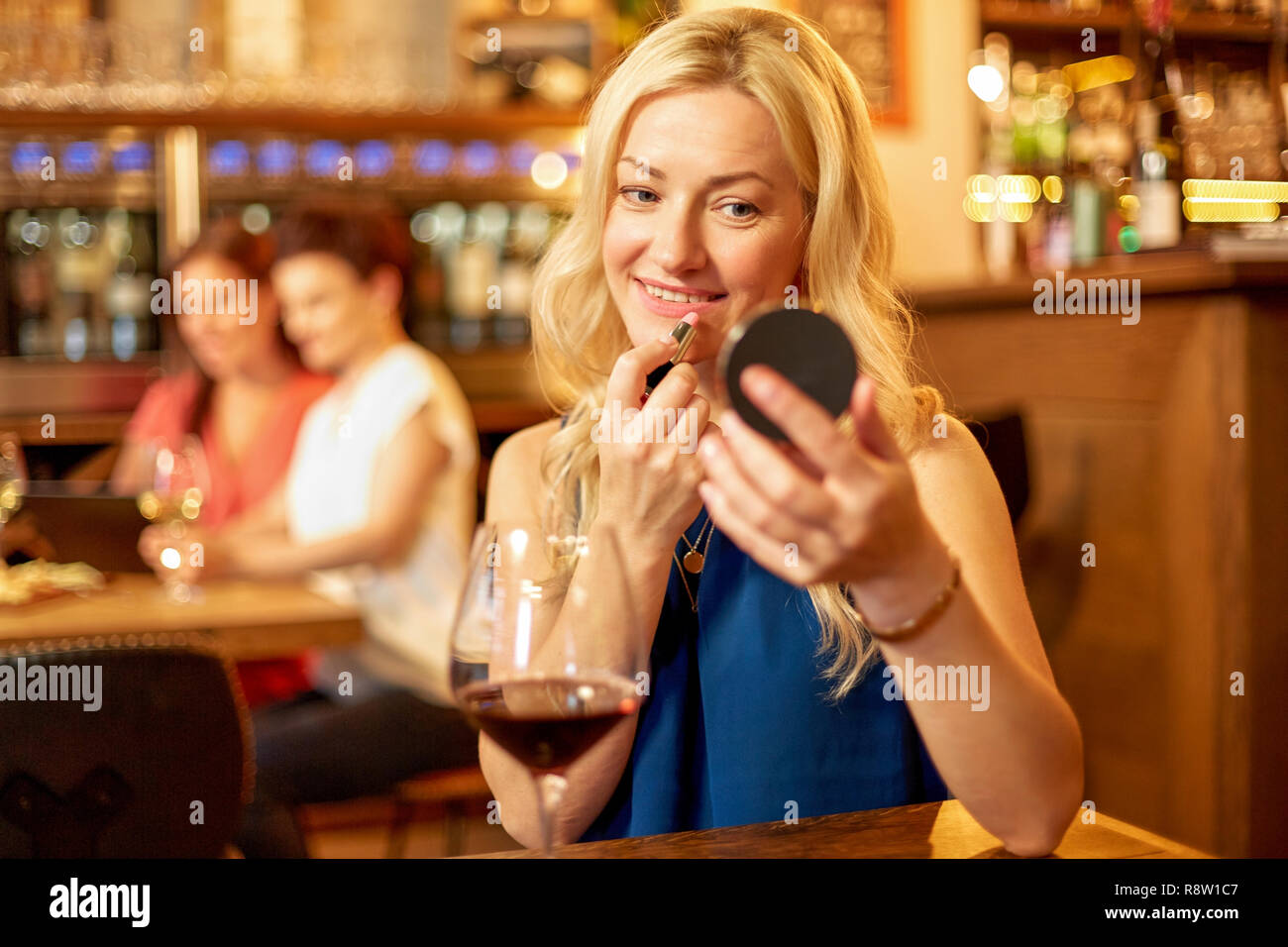 Glass red wine lipstick hi-res stock photography and images - Alamy