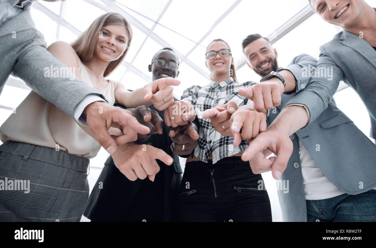 Business people pointing at the camera isolated on white Stock Photo ...