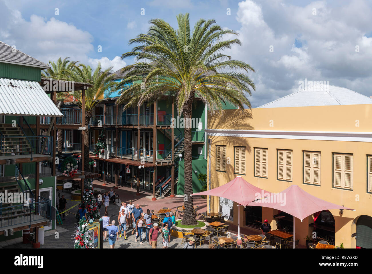 View looking down from Rif Fort to Renaissance Mall Willemstad Curacao ...