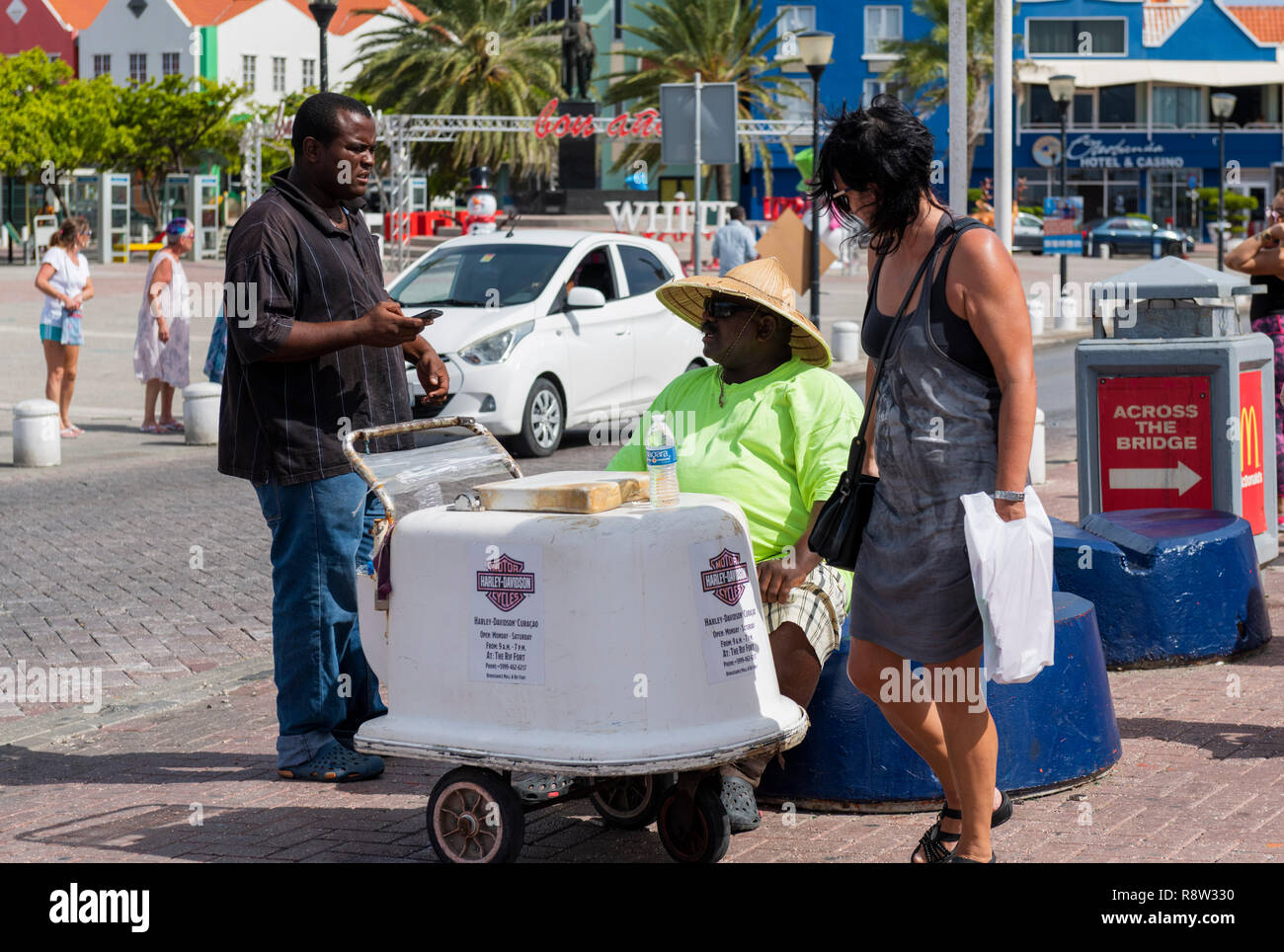 Street vendor selling bottled water Willemstad Curacao Stock Photo - Alamy