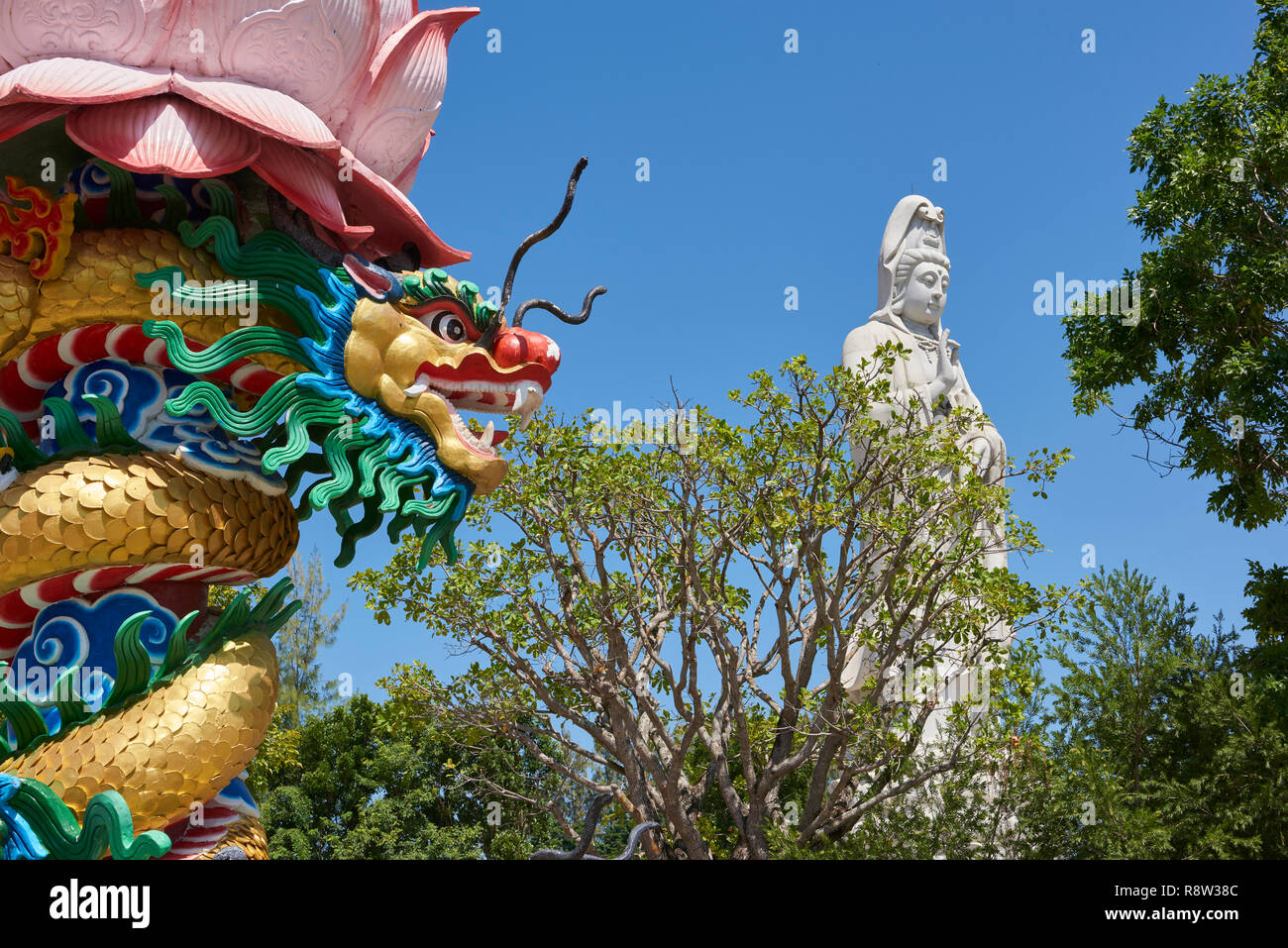 Very large statue of Buddhist goddess of mercy Guanyin in the ...