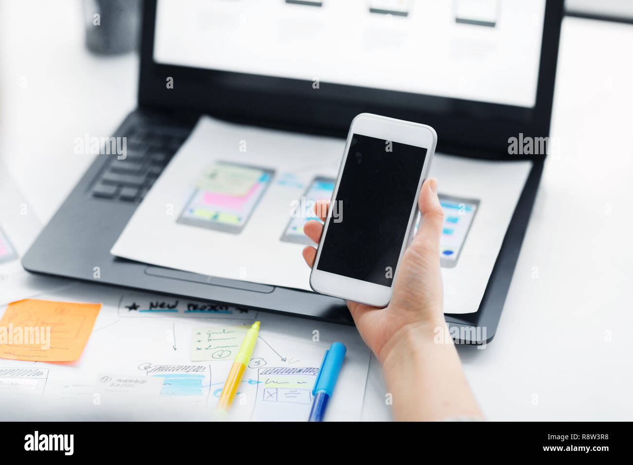 Web designer working on interface hi-res stock photography and images ...