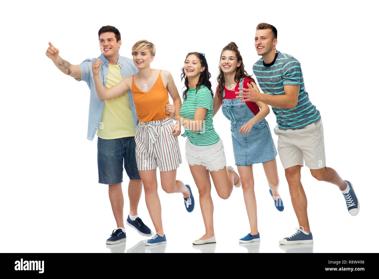 Teenager hugging white background Cut Out Stock Images & Pictures - Alamy