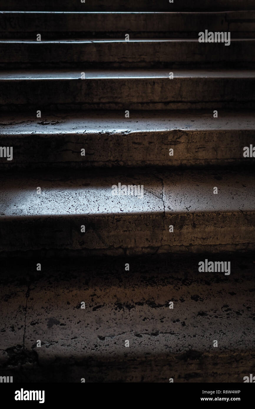 Smooth stone steps reflecting light Stock Photo - Alamy