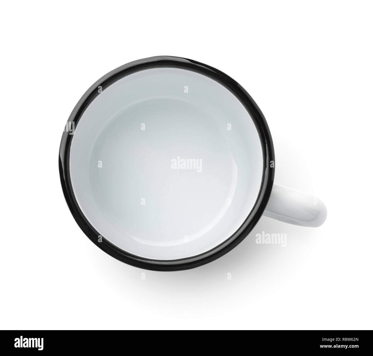 Top view of empty enamel coffee mug isolated on white Stock Photo - Alamy
