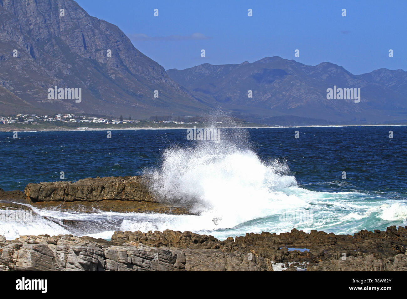 A large wave crashes on the South African coast Stock Photo - Alamy