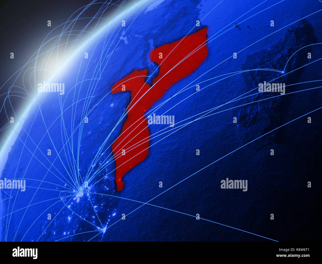 Mozambique on model of green planet Earth with international networks ...