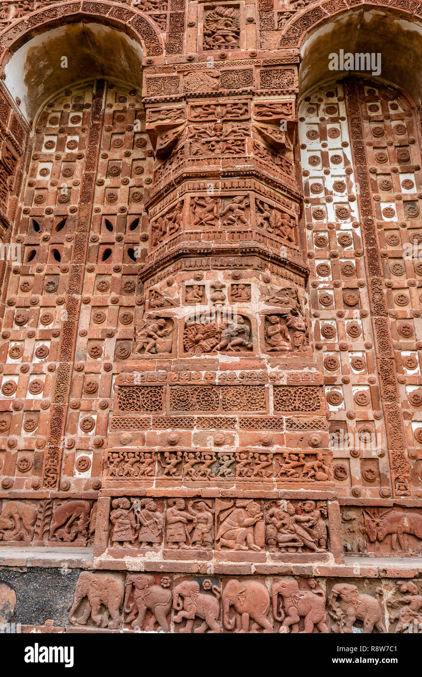 Ancient Terracotta texture on the walls of Ancient Hindu Temples at ...