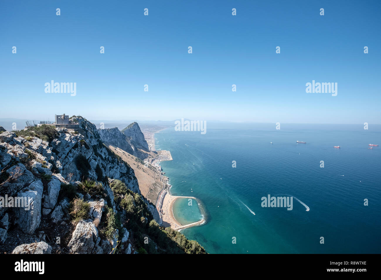 View of the entrance to the Mediterranean Sea from the rock of ...