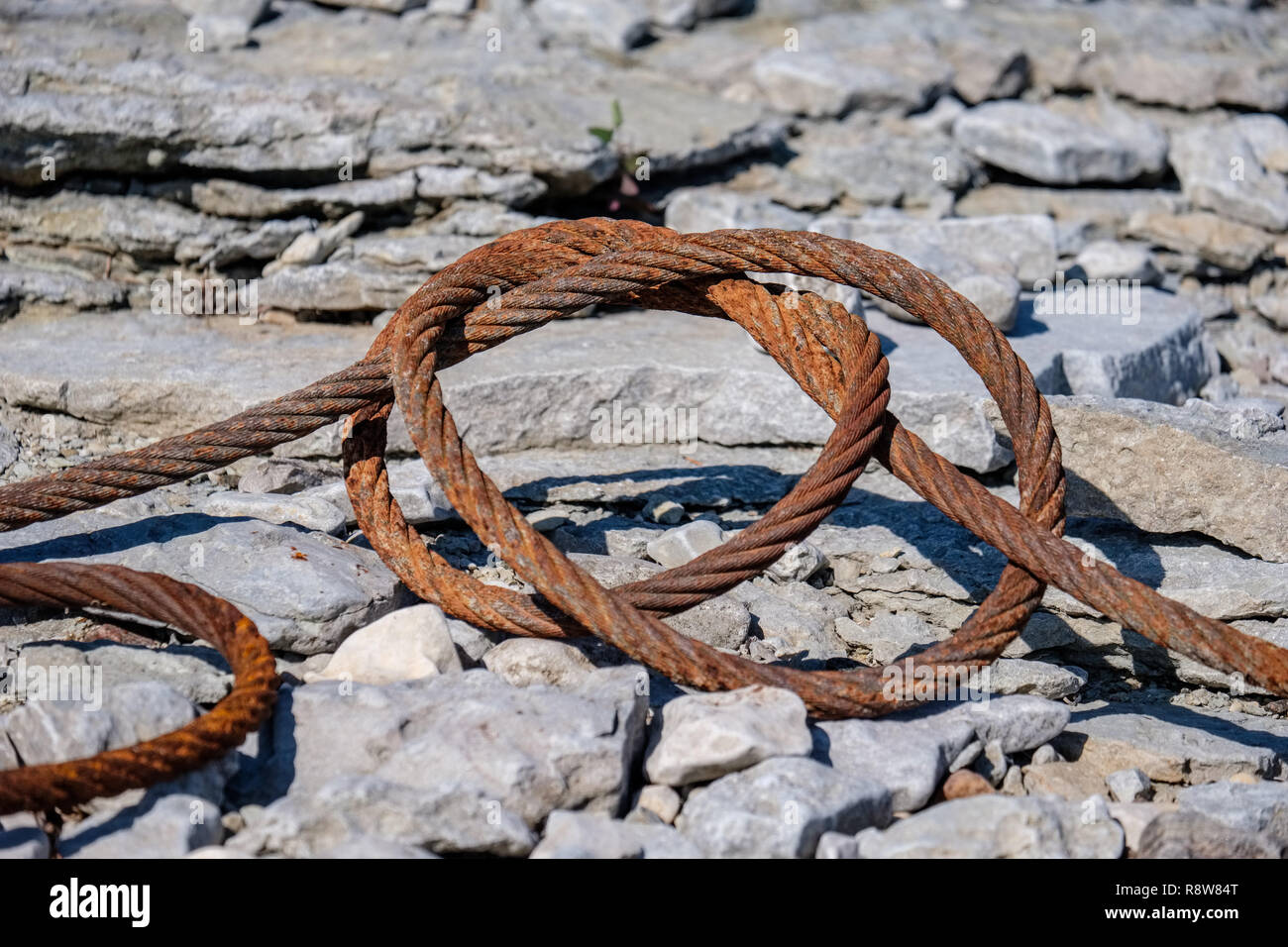old rusty metal bridge in port. pier in the sea Stock Photo - Alamy