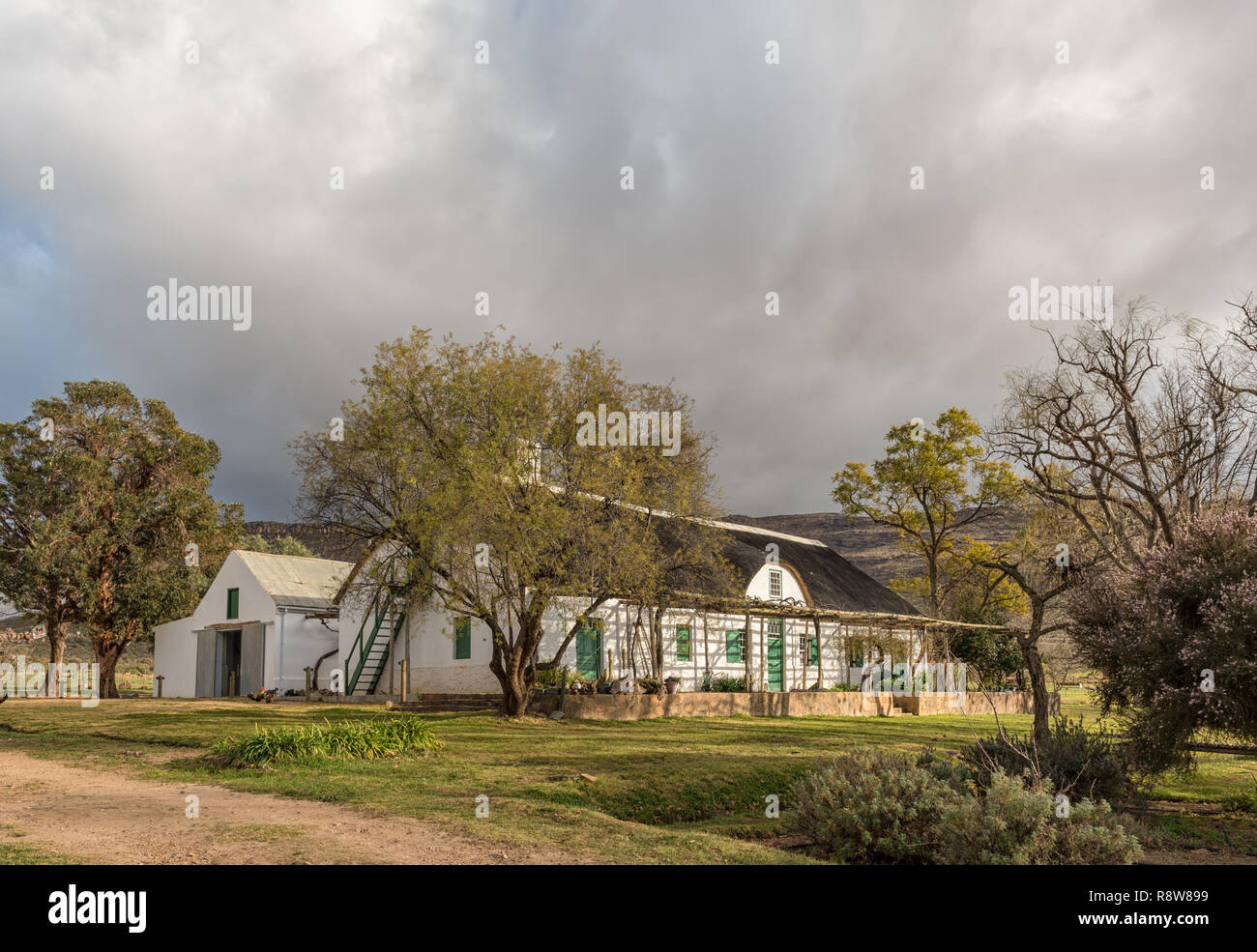 KROMRIVIER, SOUTH AFRICA, AUGUST 25, 2018: An historic farm house and ...