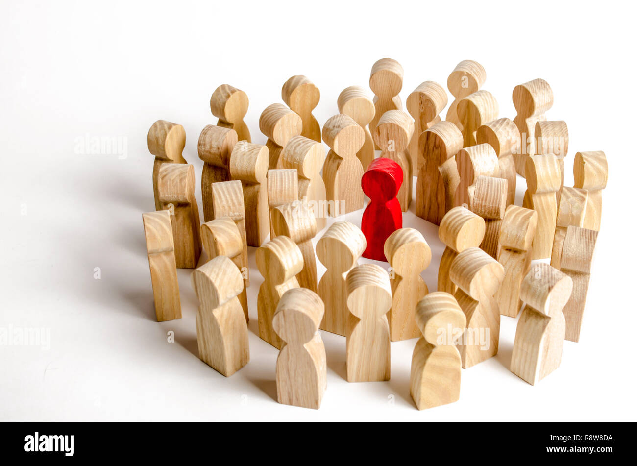 A crowd of people surrounded the red man. Accusation of crime, mob law ...