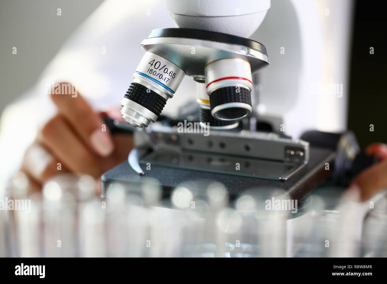 Head microscope on the background laboratory Stock Photo - Alamy
