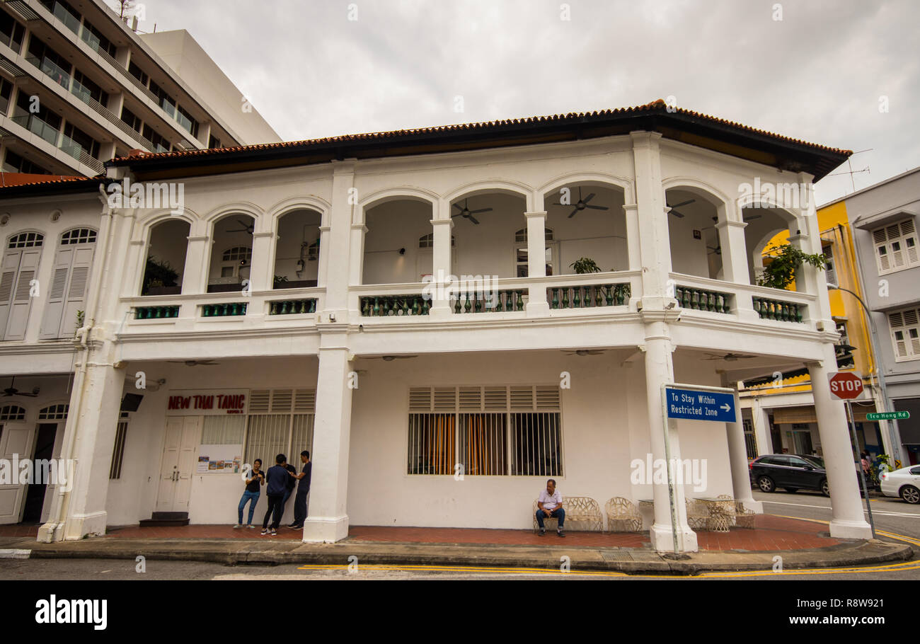 Traditional buildings on Bukit Pasoh Road, Outram Park, Singapore Stock ...