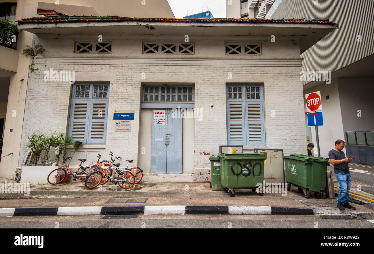 Old building on Bukit Pasoh Road, Outram Park, Singapore Stock Photo ...