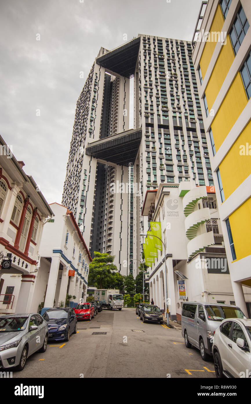 Traditional buildings on Bukit Pasoh Road, Outram Park, Singapore Stock ...