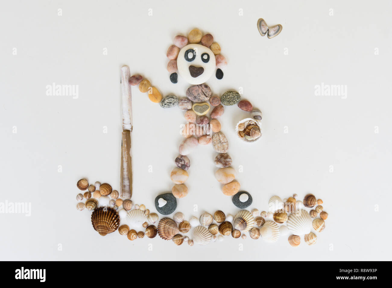 natural art, craft, picture of person surfing or paddle-boarding, made ...