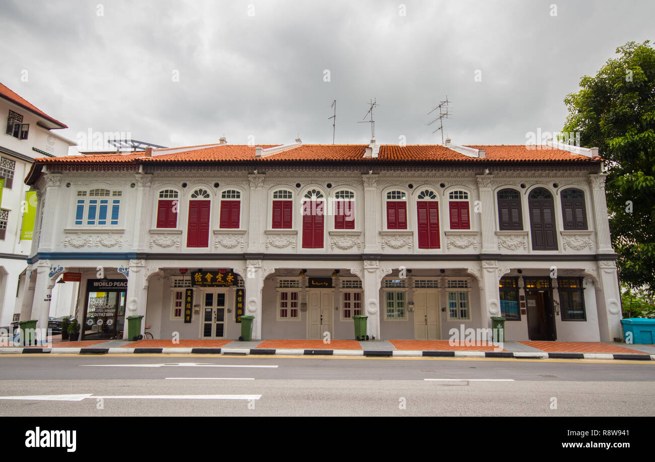 Traditional shophouses on Bukit Pasoh Road, Outram Park, Singapore ...