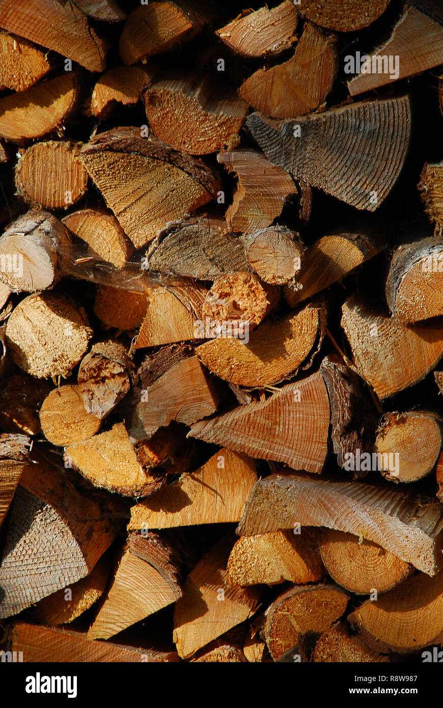 Wooden natural cut logs textured background, top view, flat lay Stock ...