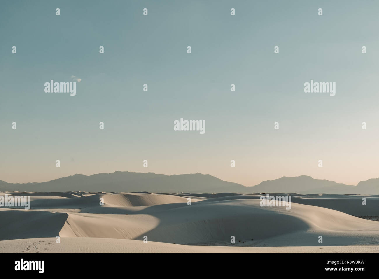 Desert sand dune landscape of White Sands National Monument in New ...