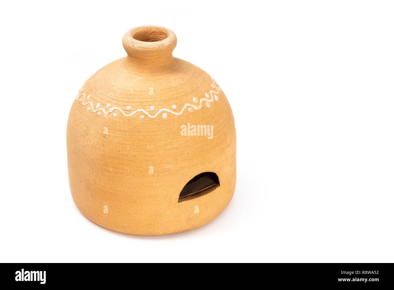 Hungarian folk wind musical instrument made from clay, isolated on ...