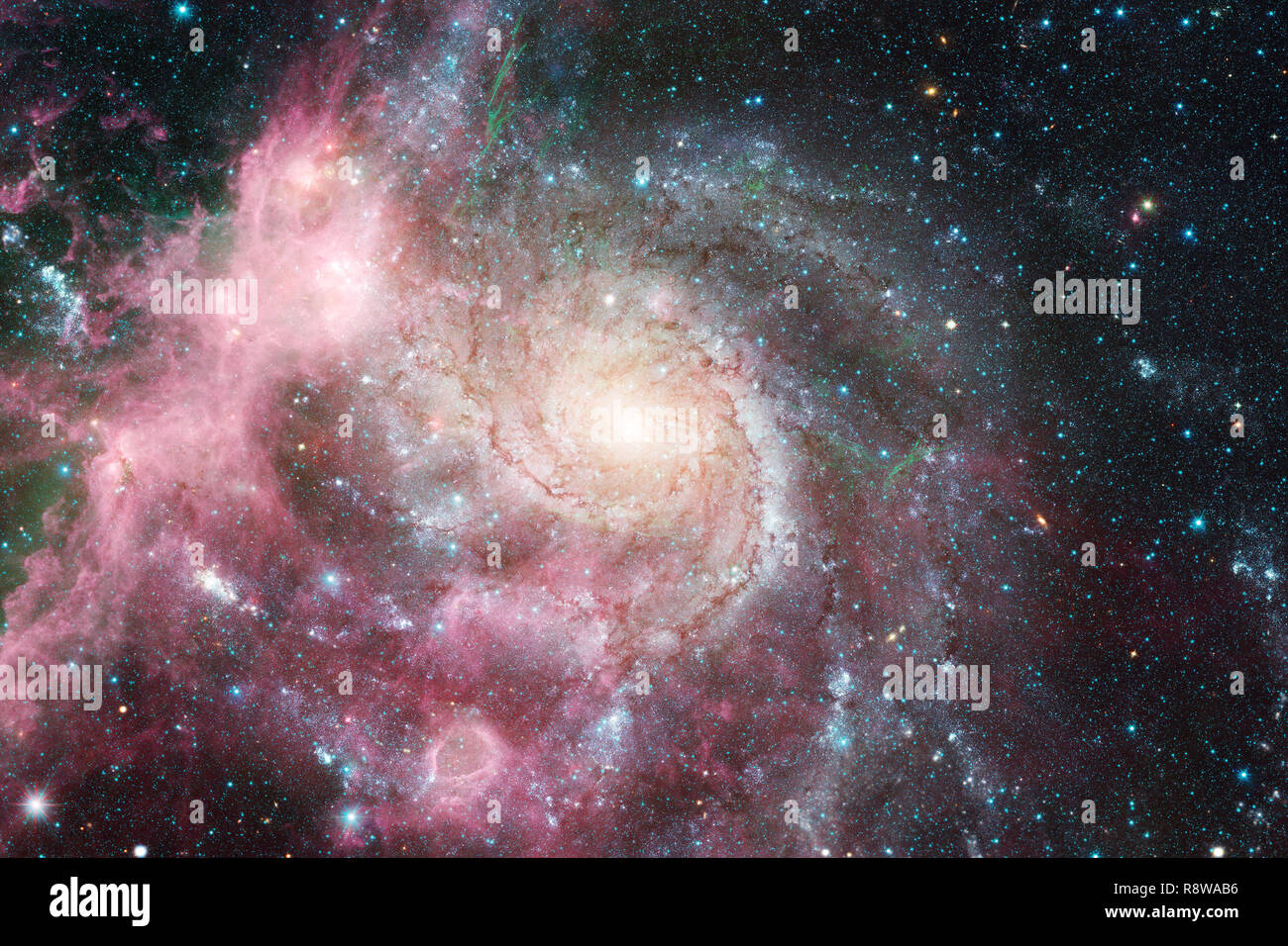Galaxies, stars and nebulas in awesome space image. Colorful science ...