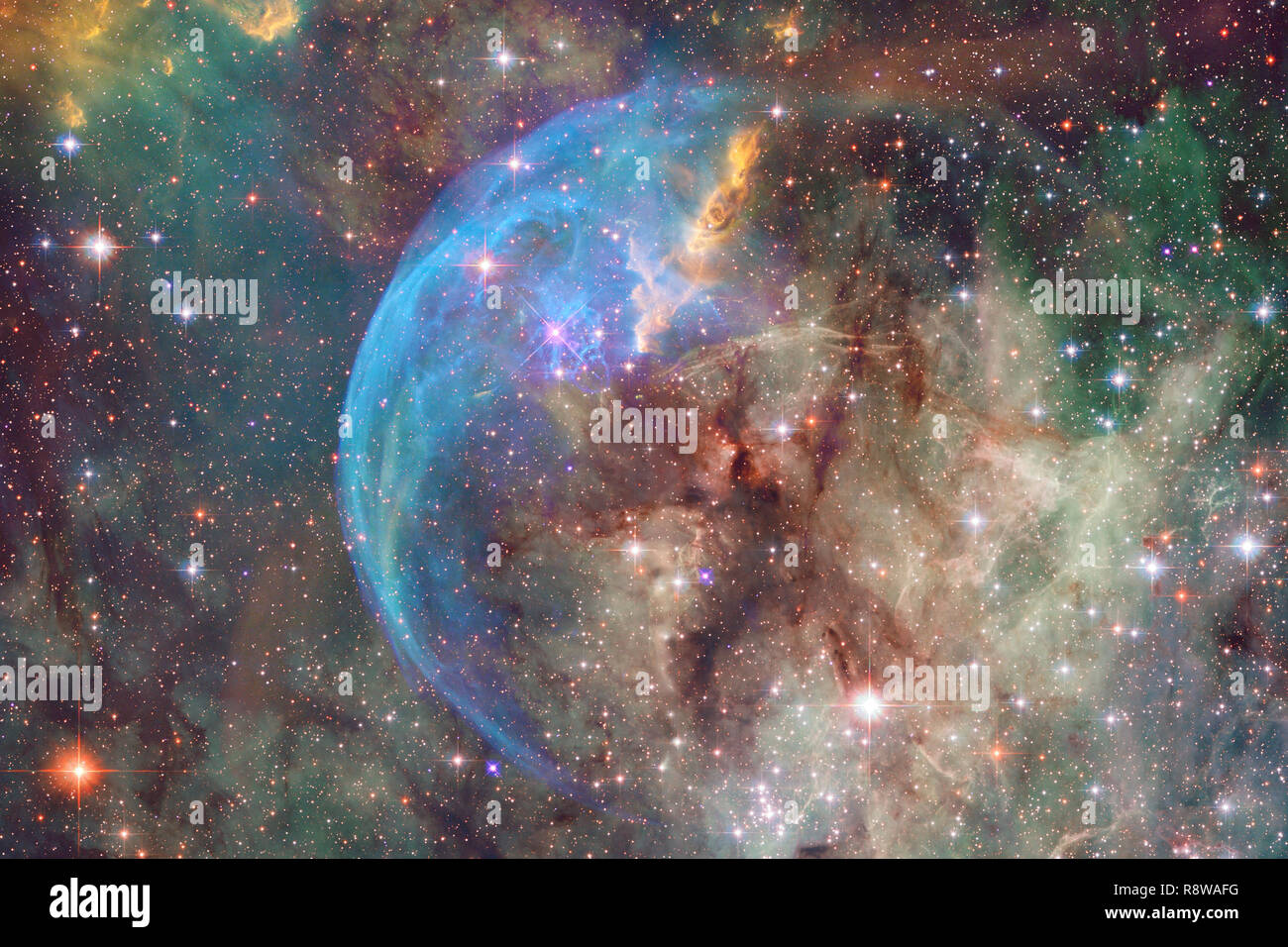 Universe scene with stars and galaxies in deep space showing the beauty ...
