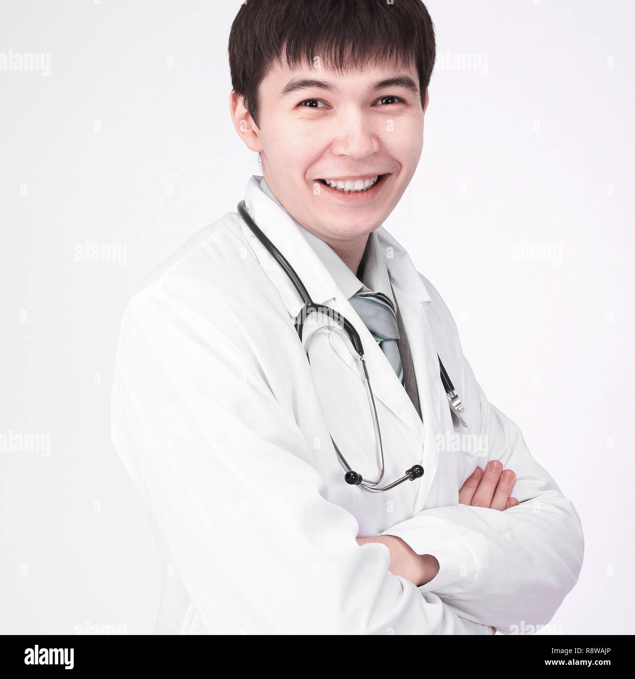 portrait of a therapist.isolated on white background Stock Photo - Alamy