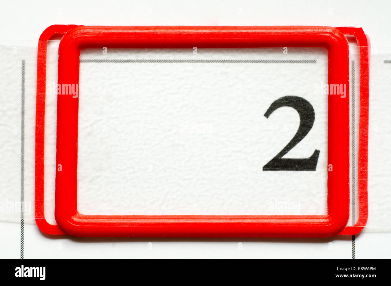 calendar date with number two Stock Photo - Alamy