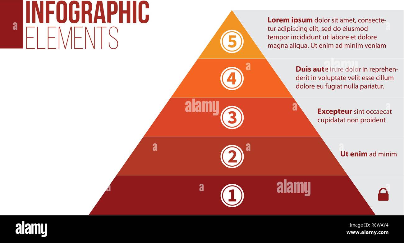 Pyramid infographic template with five elements, vector illustration ... Pyramid infographic template with five elements, vector illustration ...