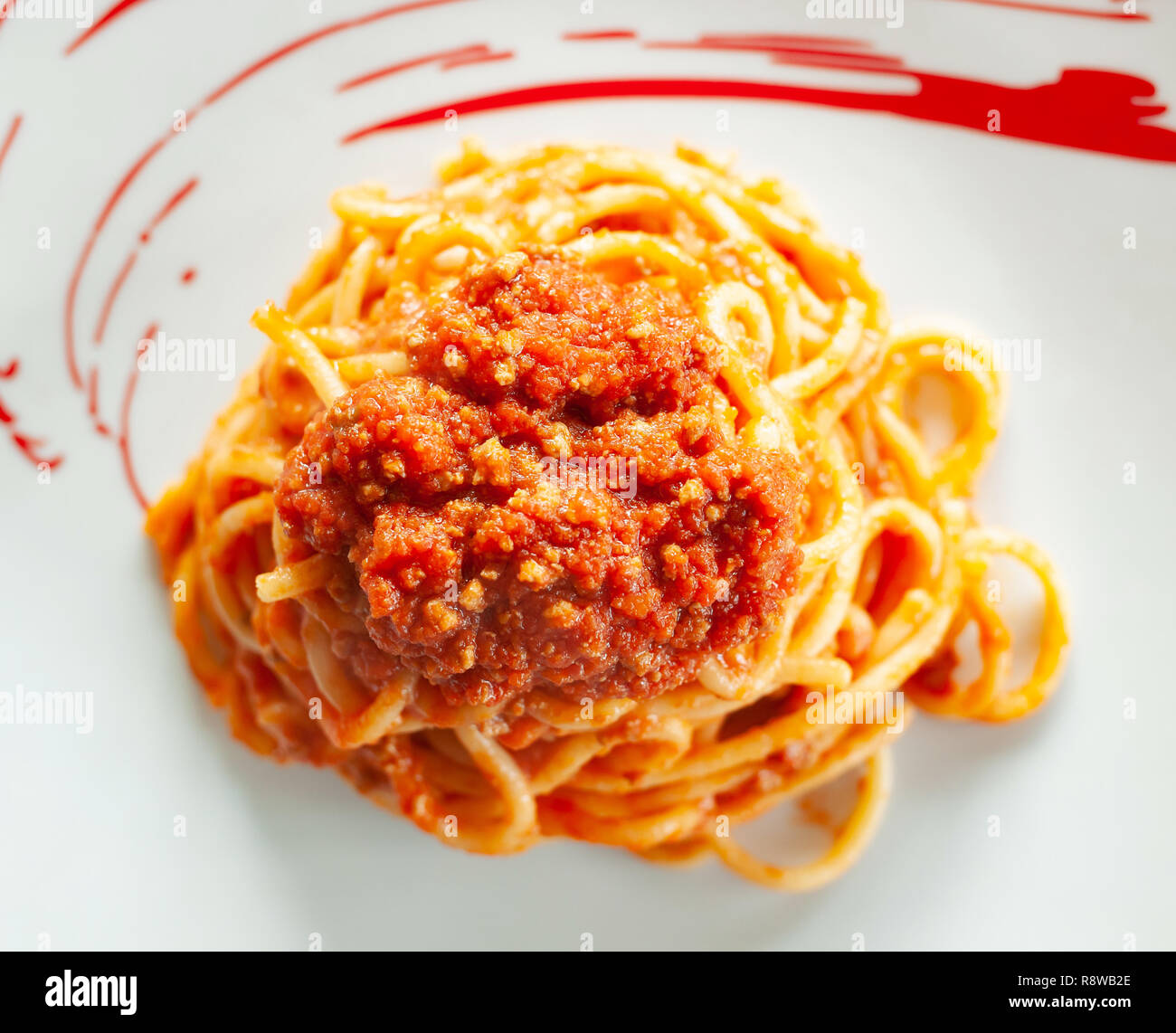 Traditional Tuscan dish, Pici pasta with wild boar meat Stock Photo - Alamy