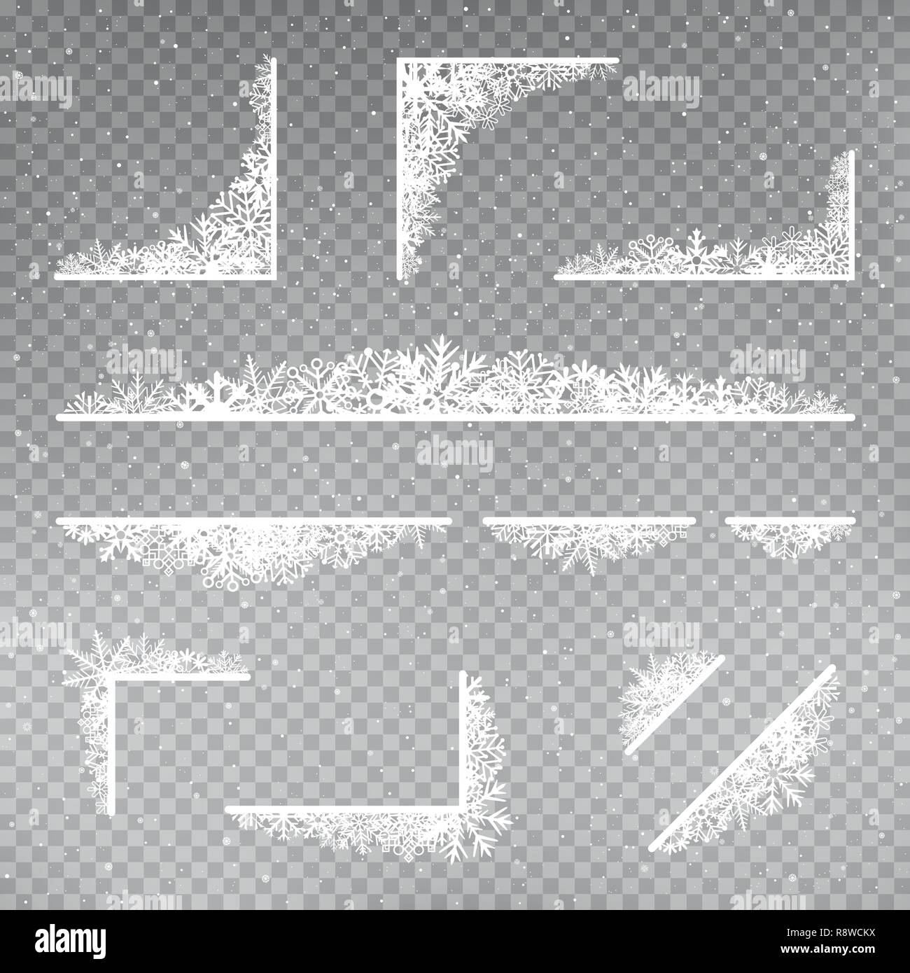 snowflakes frame corner template set Stock Vector Image & Art - Alamy