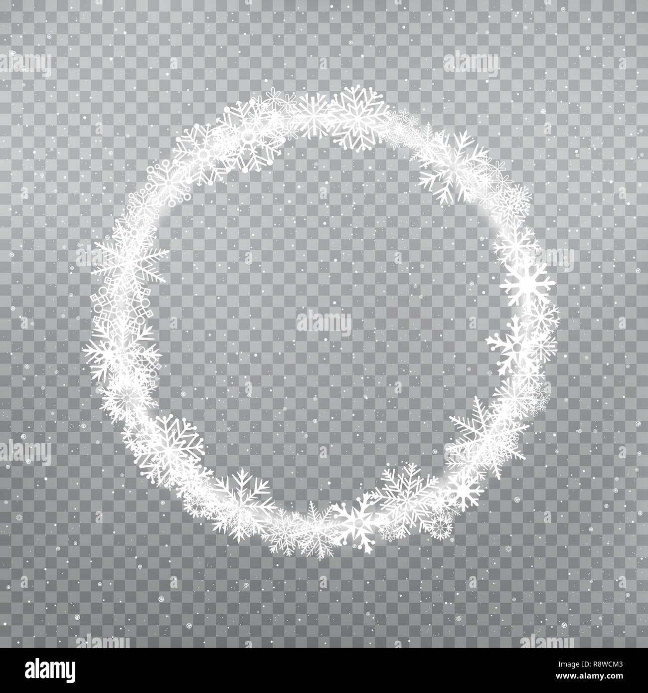 snowy round frame template Stock Vector Image & Art - Alamy
