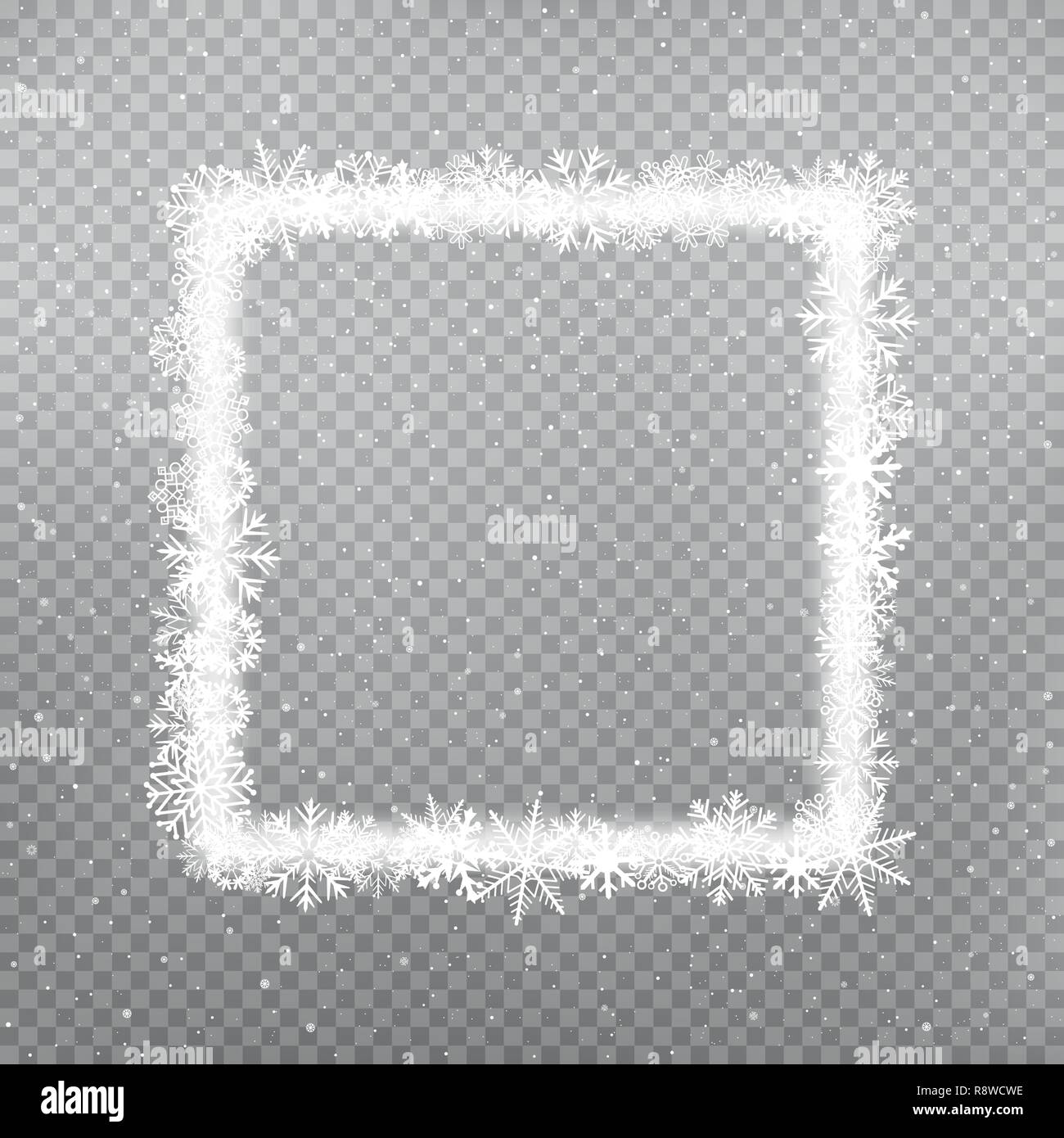 snowy square frame winter template Stock Vector Image & Art - Alamy
