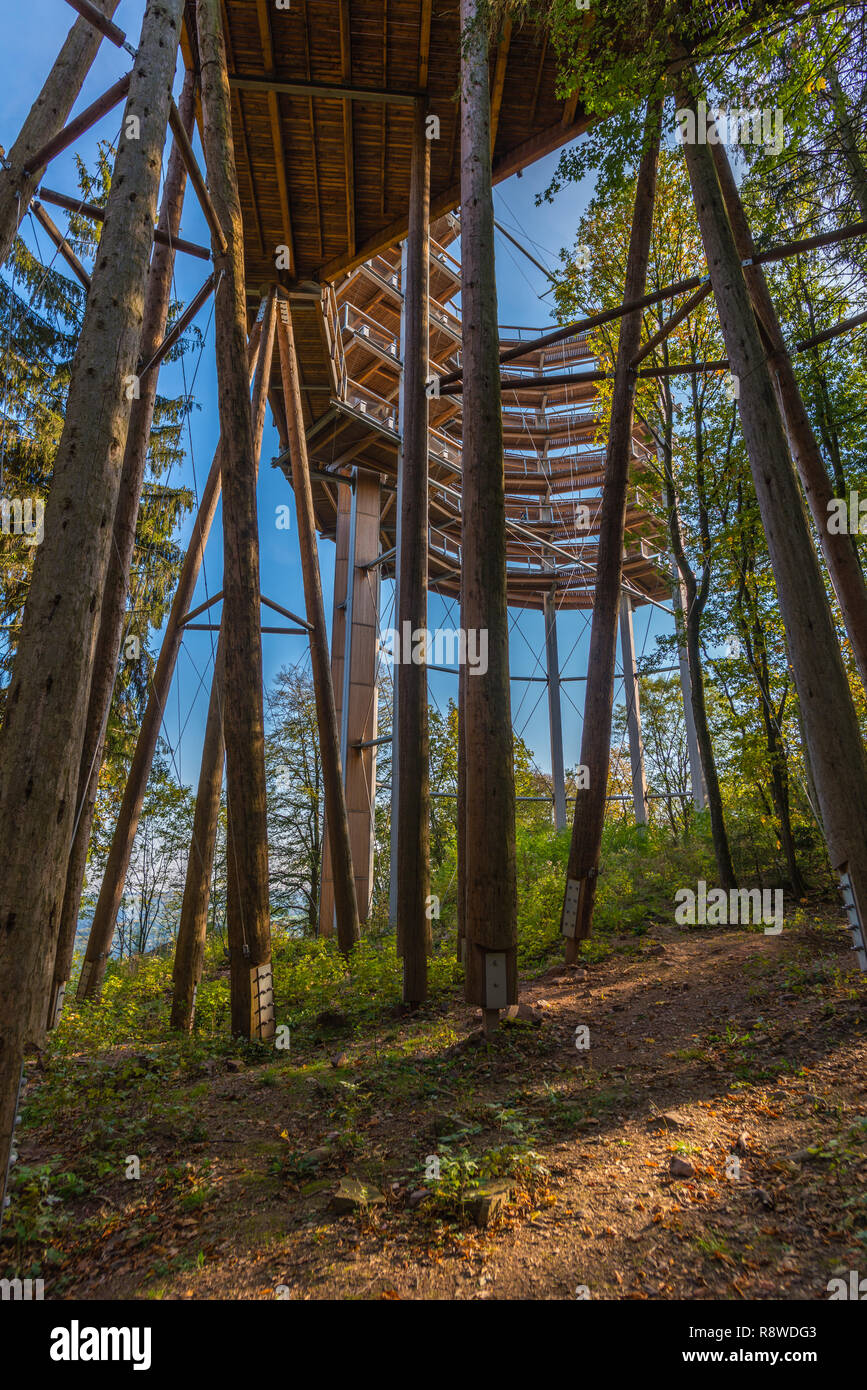 Viewing platform above the Saar slope at Mettlach, Merzig-Wadern ...