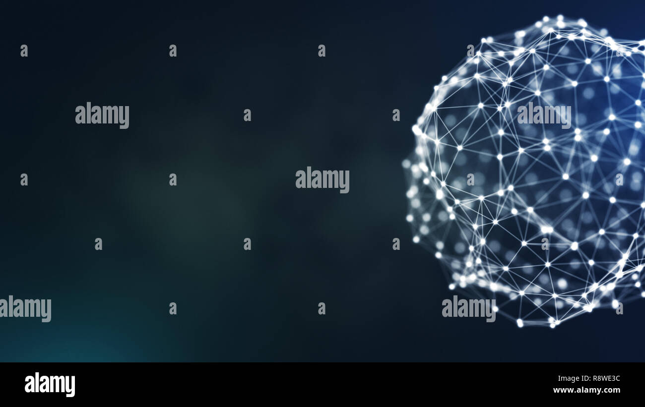 blue sphere network background Stock Photo - Alamy