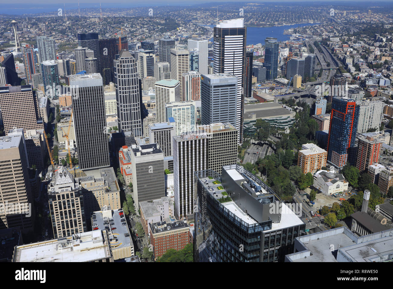 Seattle business office buildings aerial hi-res stock photography and ...